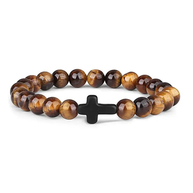 Cross Tiger Eye Cross Bracelet | Christian Jewelry| Used By God